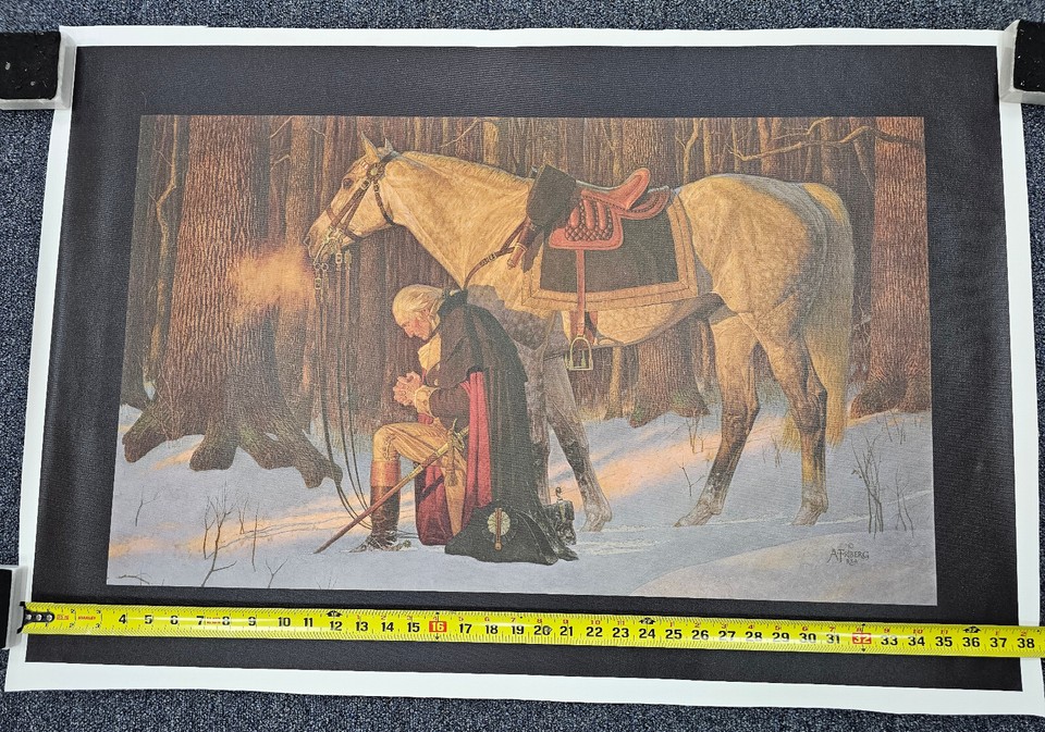 Arnold Friberg PRAYER AT VALLEY FORGE, 19x32 Canvas, George Washington ...