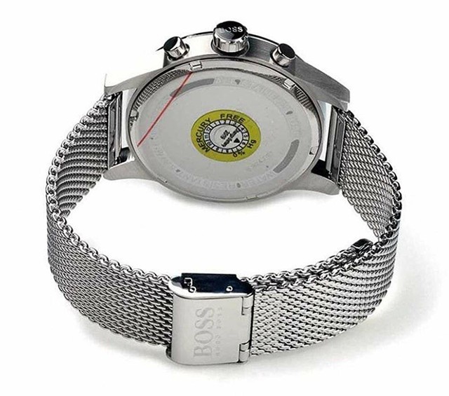 Hugo Boss Grey Mens Watch Analogue Quartz Stainless Steel Silver ...
