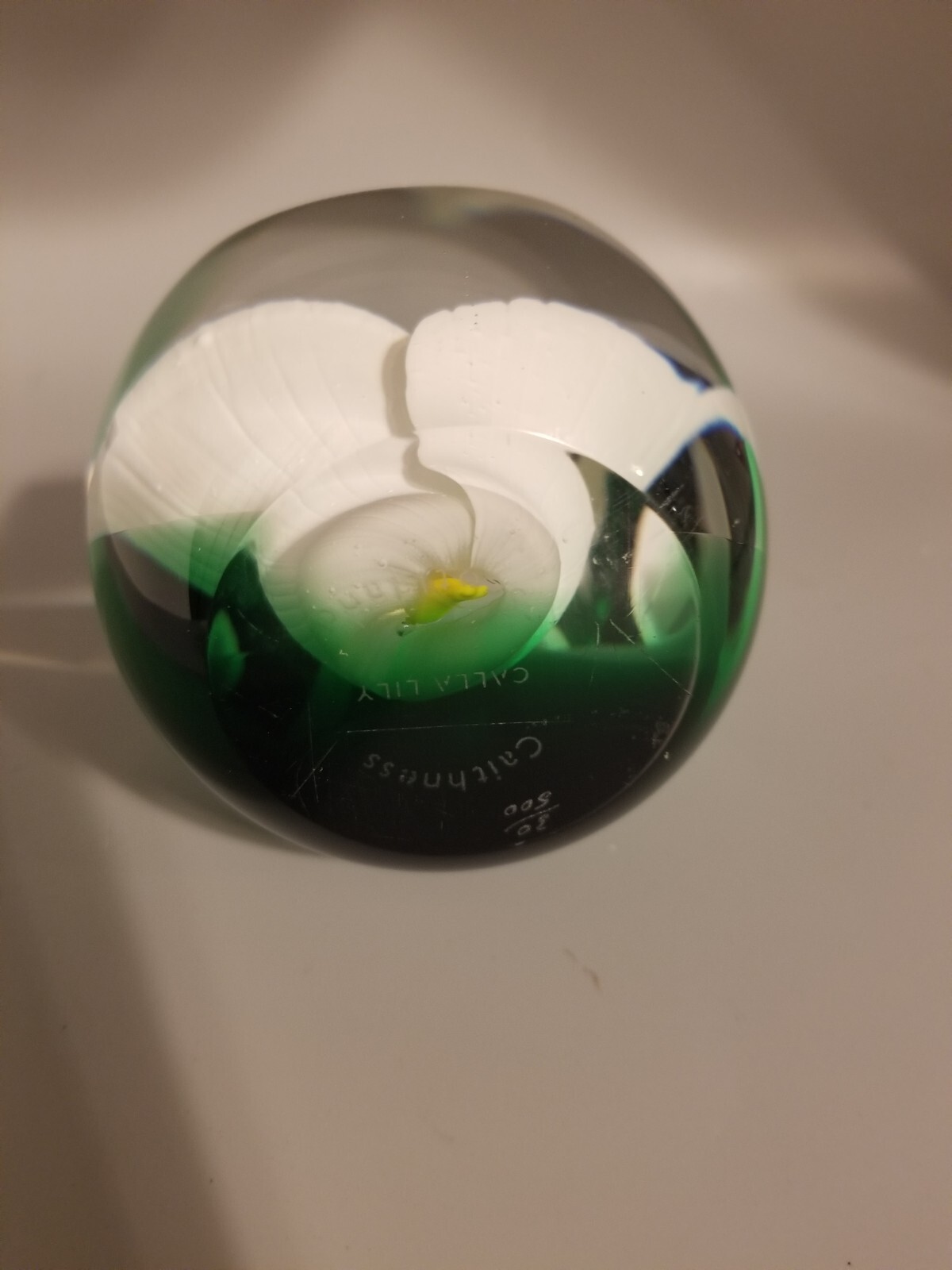Rare Caithness Edinburg Scotland Limited Edition Calla Lily Paperweight ...