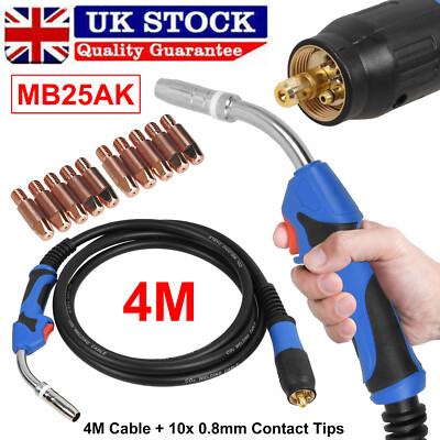 MB25 4M BINZEL TYPE MB25 Euro Mig Welding Torch Lance w/ 10 Tips for ...