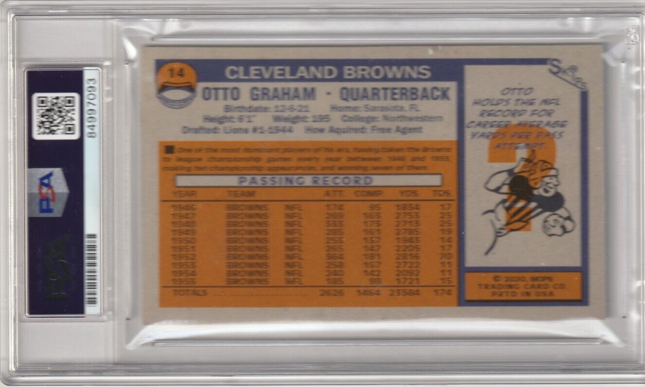 Otto Graham Cleveland Browns Redskins HOF signed autograph card PSA DNA ...
