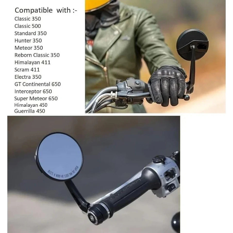 Bar End Mirror OE Type For Royal Enfield Classic Reborn (After 2021 ...