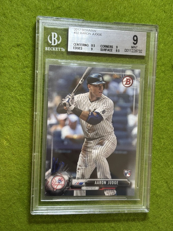 Aaron Judge BOWMAN ROOKIE CARD GRADED BGS 9 MINT TRUE RC 2017 Bowman ...