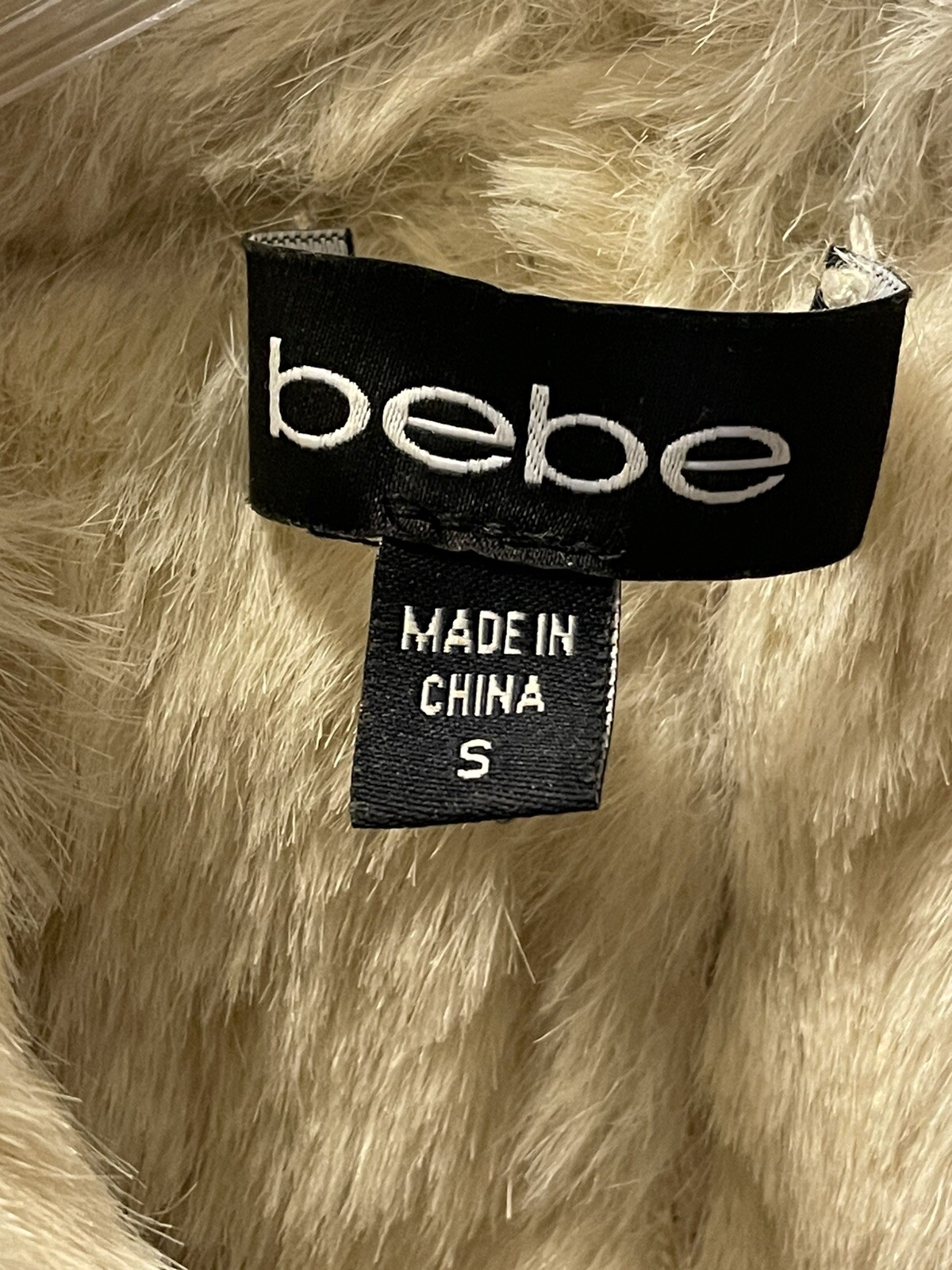 Bebe Faux Fur and Suede Cream Vest Coat Size S - Gem