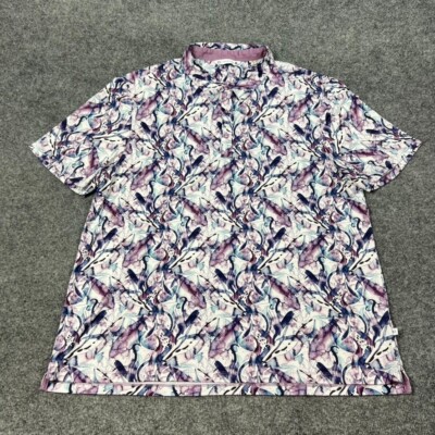 7 Diamonds Shirt Mens 2XL Right Angle 4 Way Stretch Golf Polo Abstract ...