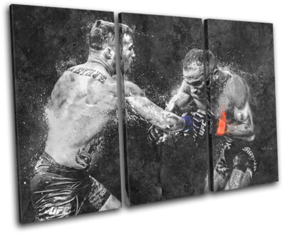 UFC Grunge MMA Gaethje Barboza Sports TREBLE CANVAS WALL ART Picture ...
