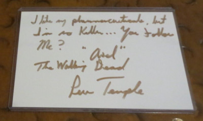 Lew Temple Axel The Walking Dead quote signed autographed 4x6 index | eBay