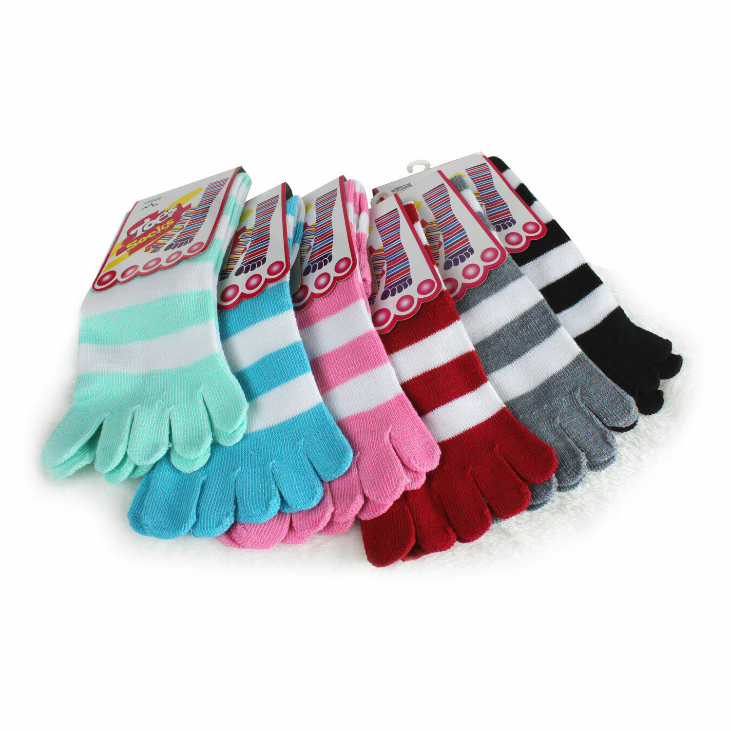 6 Pairs 5-Toes Warm Toe Socks Soft Breathable Ankle Athletic Fashion ...