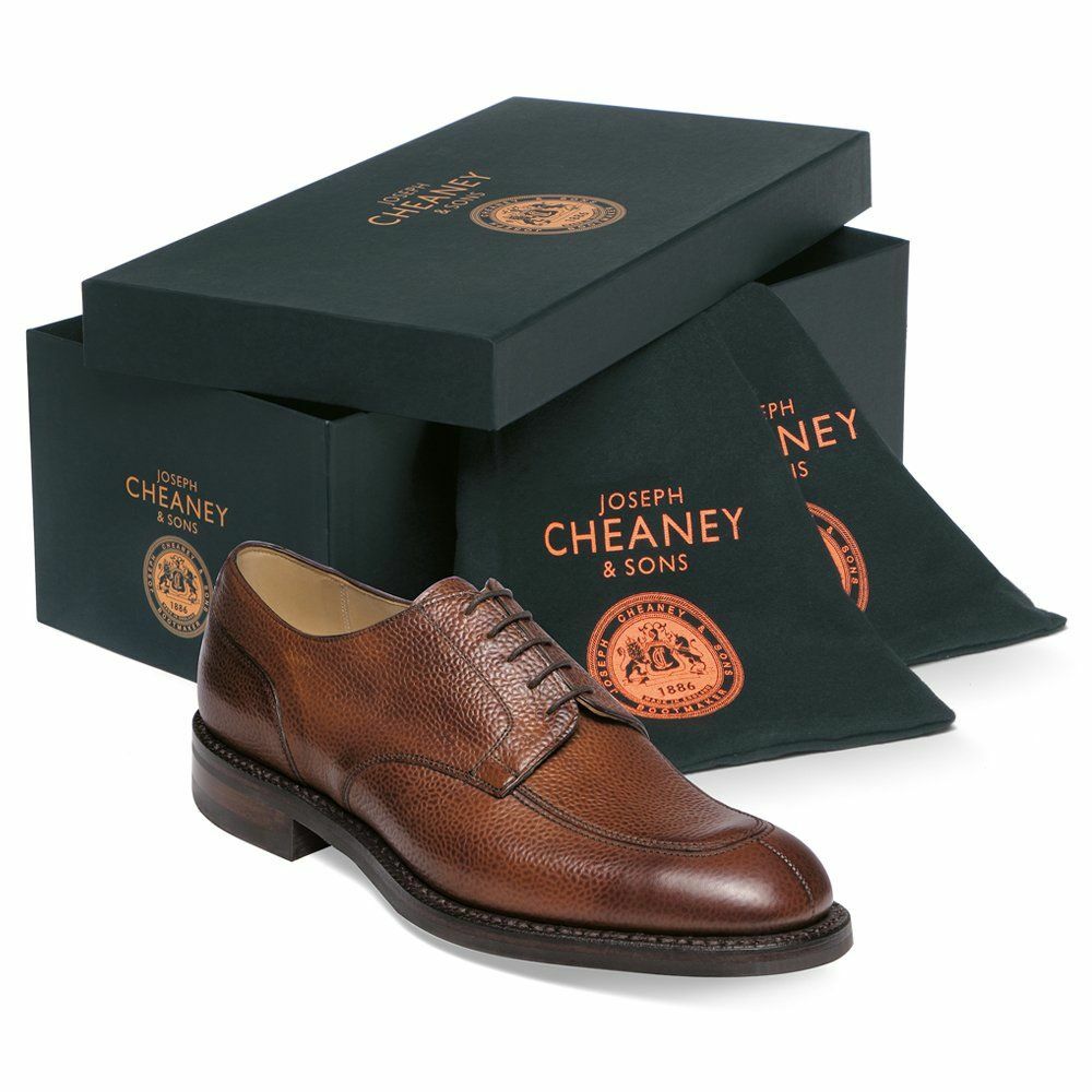 Cheaney Chiswick R Derby In Mahogany Grain Leather | eBay UK