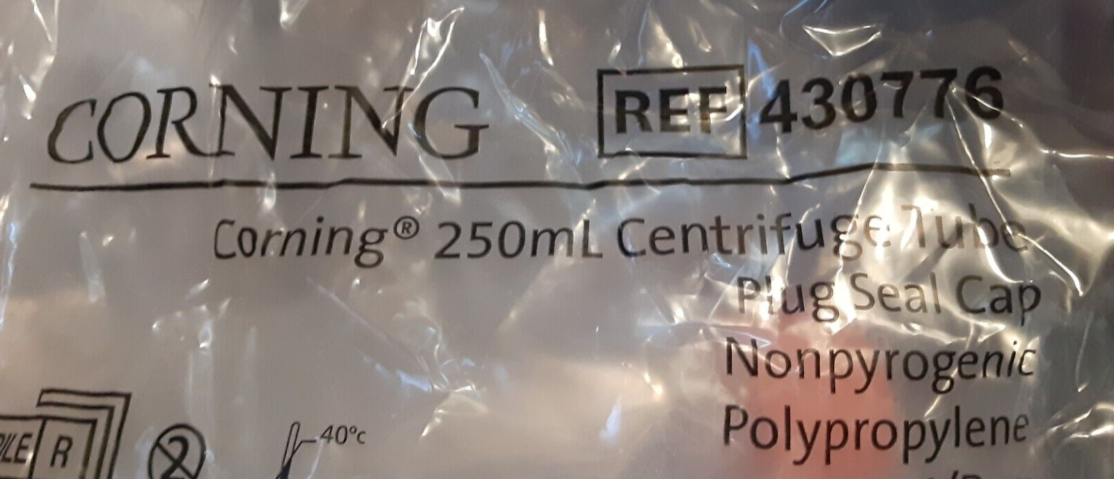 Corning tubes 430776, plug seal cap, 250ml, sterile, opened bag, (set ...