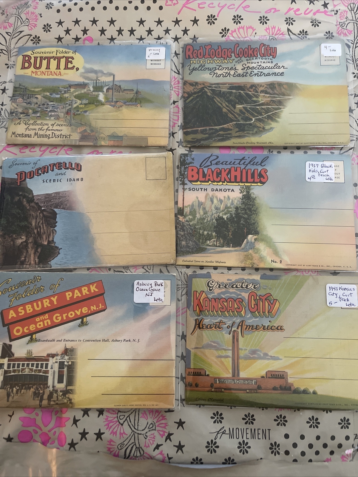 Lot 6 1930s 1940s Souvenir Photo Folders Postcard Sets Yelowstrone ...