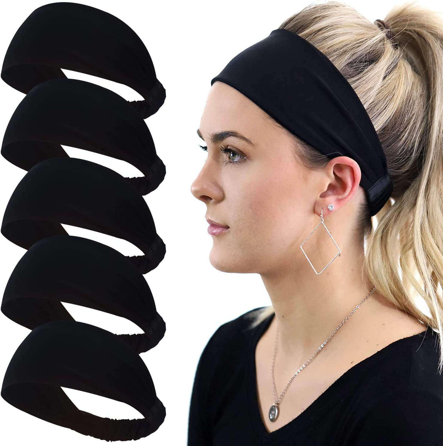 Women Workout Headbands Non Slip Bands Moisture Wicking Sport