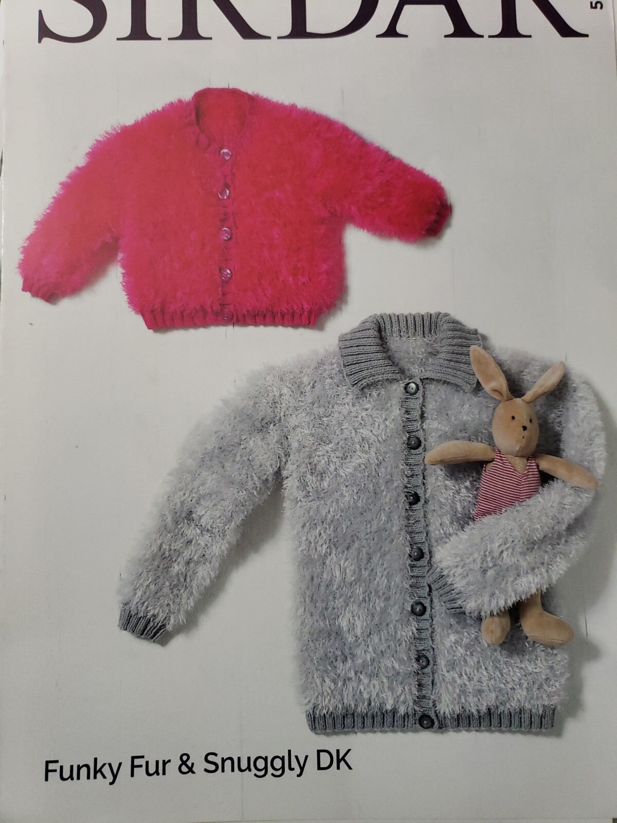 Sirdar Knitting Pattern 5169 Funky Fur Snuggly DK Cardigan Sweater 0-7 ...