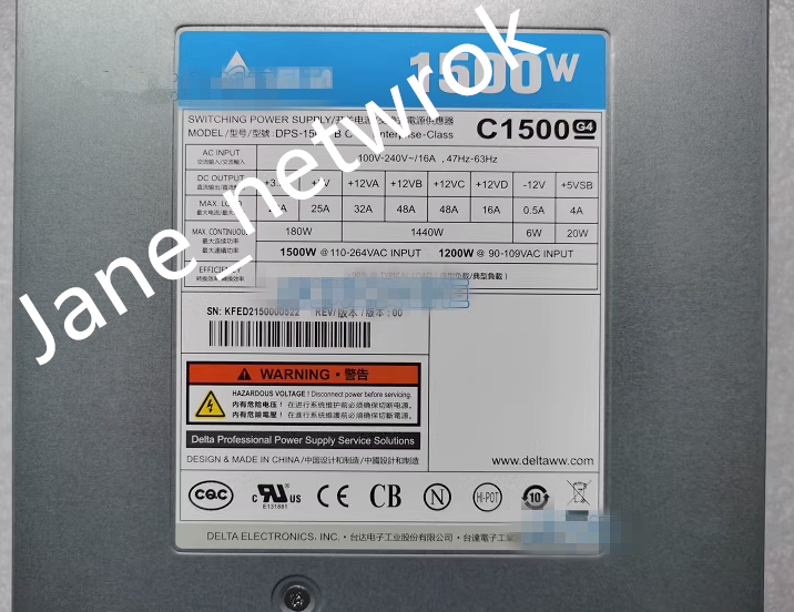 1PCS NEW DPS-1500FB C 1500W C1500 G4 (by DHL or Fedex 90 days warranty ...