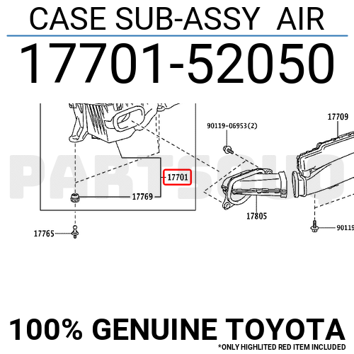 1770152050 Genuine Toyota CASE SUB-ASSY AIR 17701-52050 | eBay