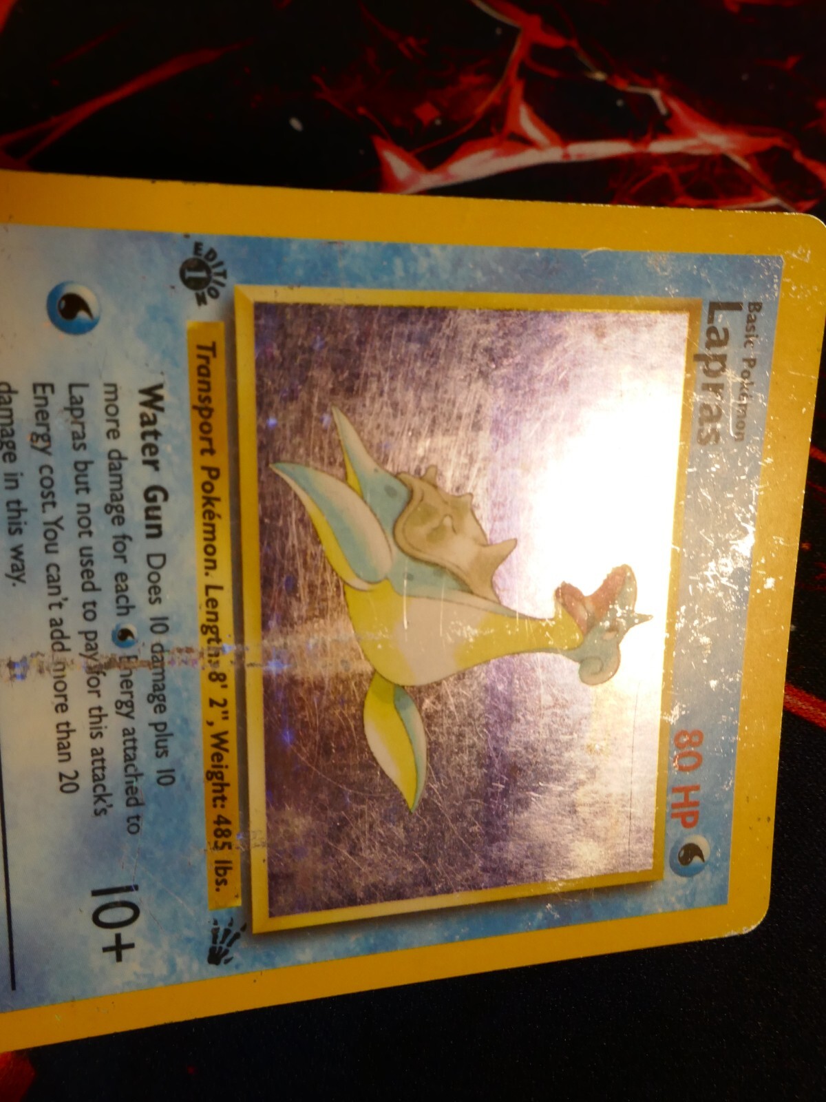 HP (1st edition) Pokemon LAPRAS Card 10/62 Holo Rare ed WOTC Heavy Play ...