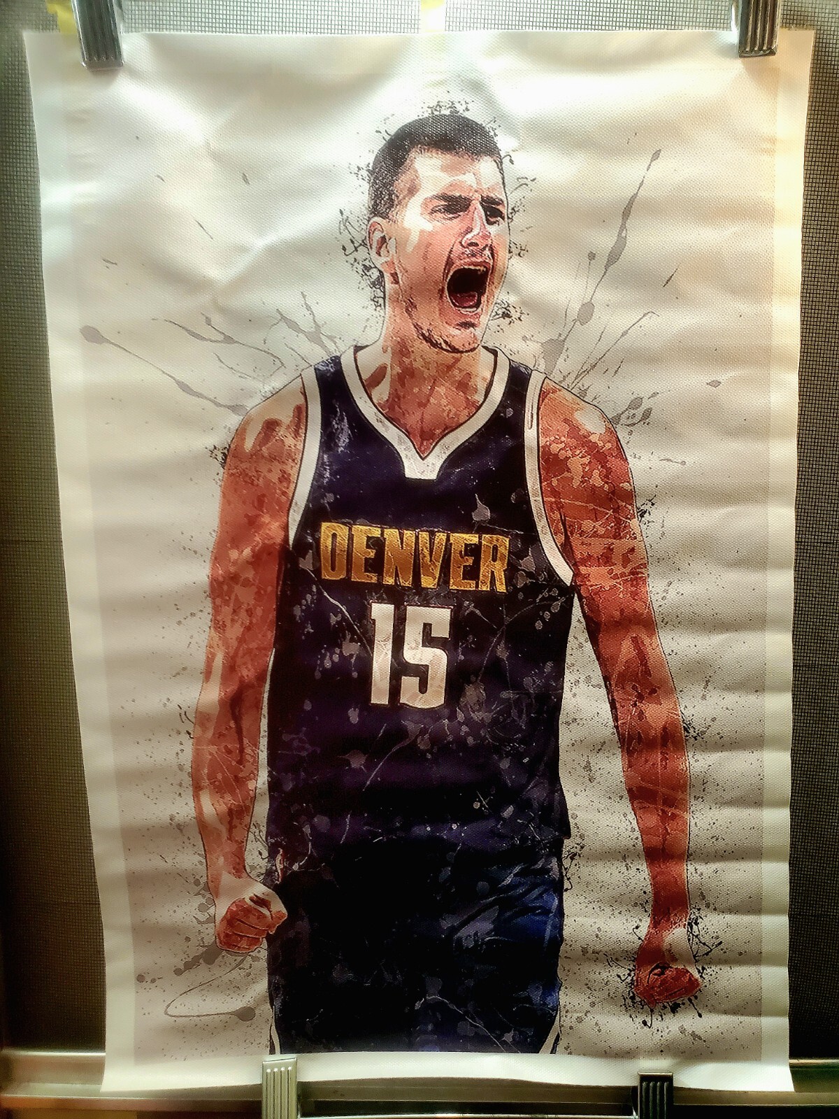 Nikola Jokic #15 Denver Nuggets NBA Screaming Poster 12 X 18 Inches NO ...