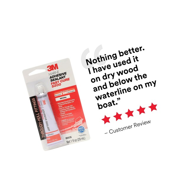 3M Marine Adhesive Sealant 5200FC Fast Cure Pn05220 White 3 Oz Tube for ...