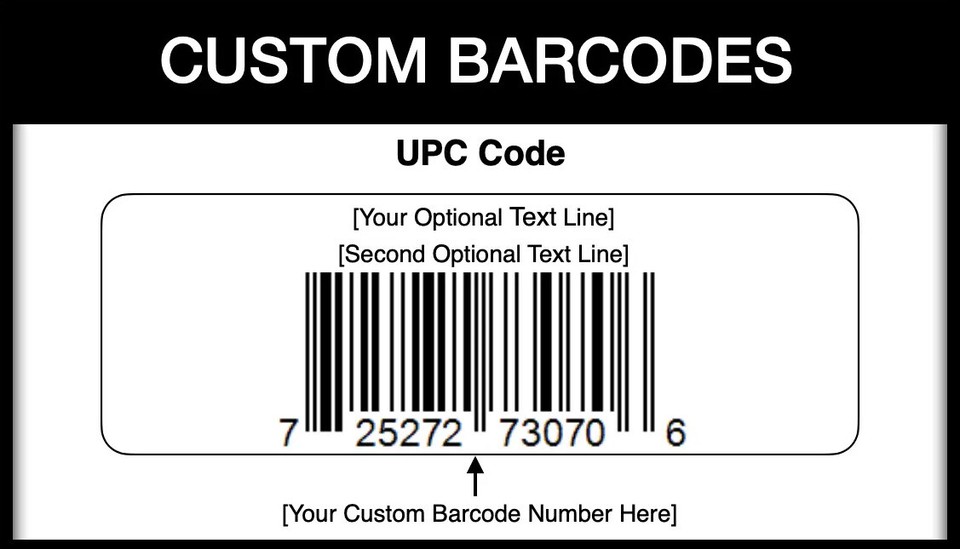 UPC Barcode Labels CUSTOMIZABLE 2.5 x 1 inch Perforated Barcode Label ...