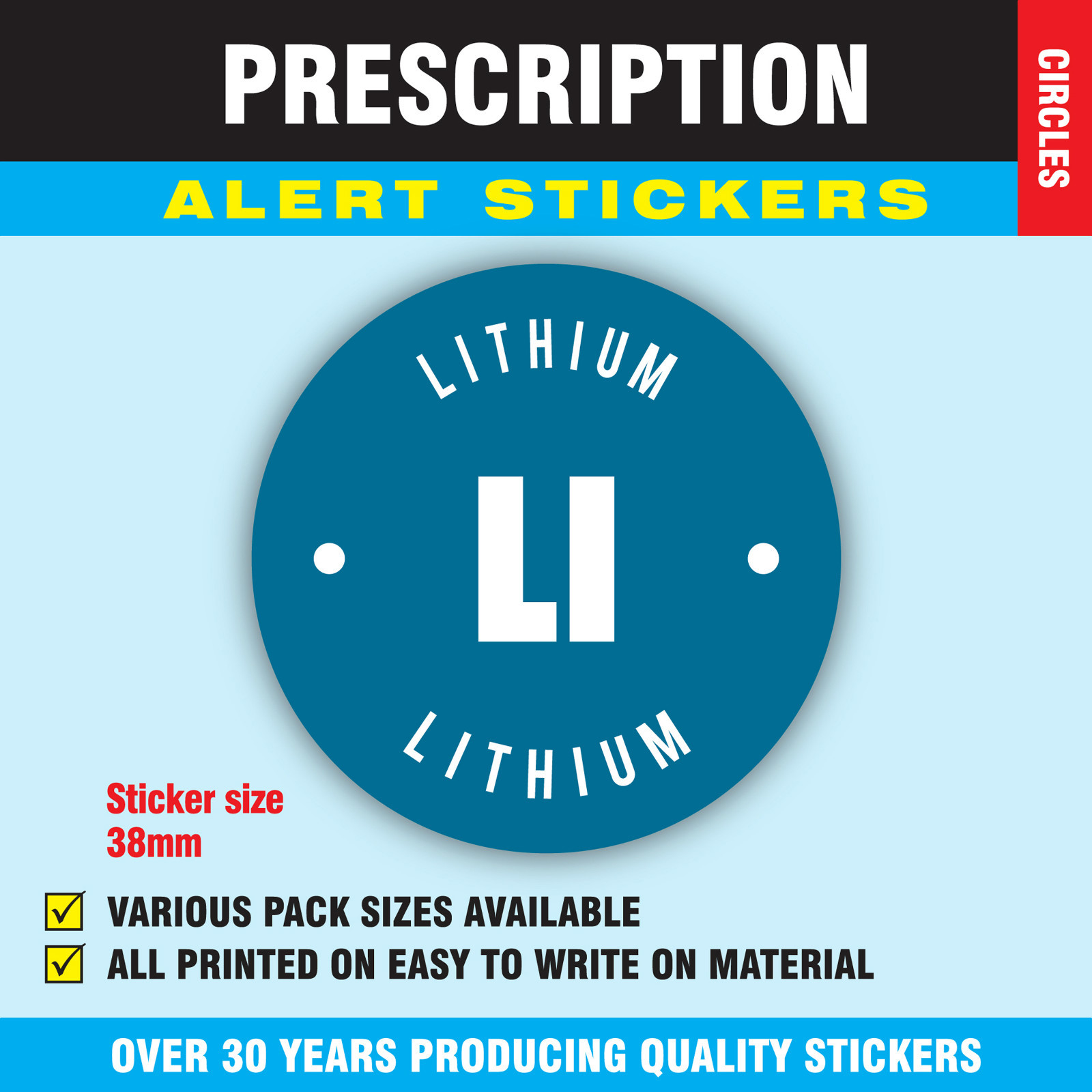 Pharmacy Prescription Alert Stickers - 38mm - Professionally Printed ...
