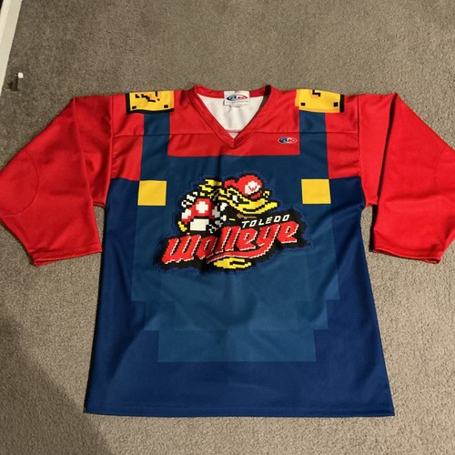 TOLEDO WALLEYE HOCKY JERSEY DIGITAL SUPER MARIO HOCKEY JERSEY MENS ...