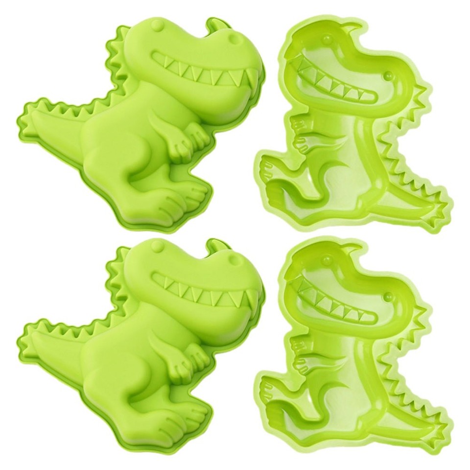4 Pcs Dinosaur Silicone Molds Chocolate Moulds Animal Fondant Cake ...