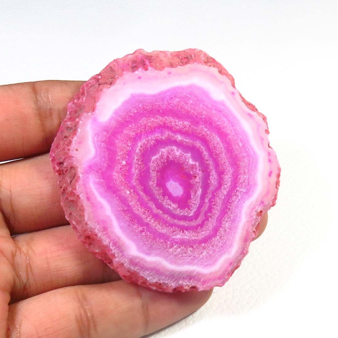 Pink Slice Geode Agate Gemstone 235Cts Natural SLICE Cabochon 61x58mm ...