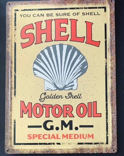 Shell Gas Oil Metal Tin Sign Retro Vintage Man Cave Garage Workroom ...