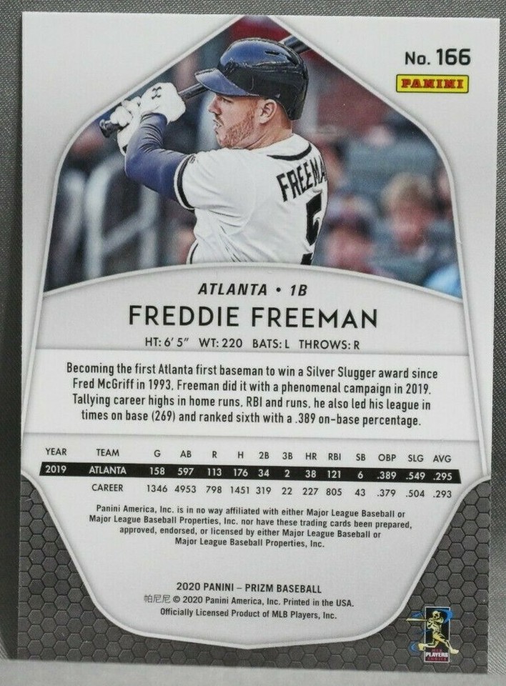 2020 Panini Prizm Freedie Freeman Baseball Card #166 | eBay