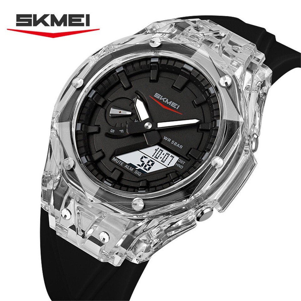 SKMEI Men Watch Week Display LED Digital Quartz Sport Watch Silicone ...