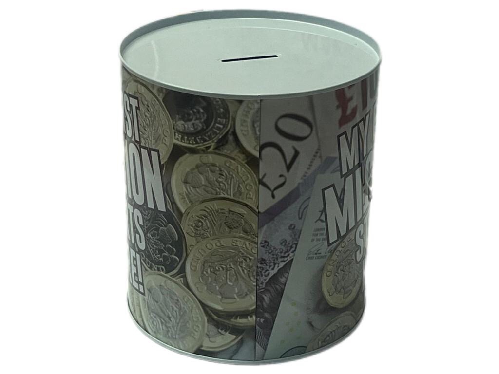Money Tin Saving Box Piggy Bank Box £5 £10 Note Design | eBay UK