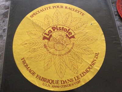 Etiquette Fromage Montagne Raclette La Pistole French Cheese Label | eBay