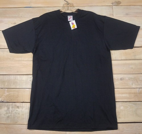 New Vintage 90s JERZEES Blank Heavyweight Blend Deadstock Black T-Shirt Size L | eBay