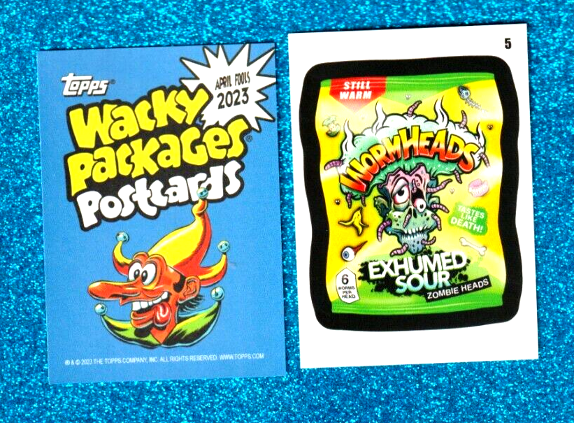 2023 Wacky Packages Postcards April Fools "WORMHEADS" Sticker #5 | eBay