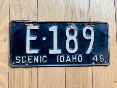 1946 Idaho License Plate - Damage On Top Part Of Plate | eBay