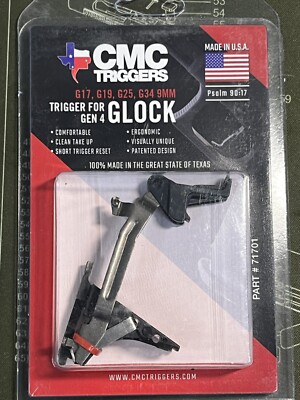 CMC Trigger Model 71701 Glock 9mm Flat Trigger Kit for Gen 4 Glock ...