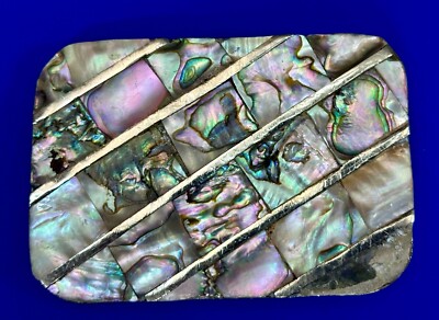 Inlay Abalone Shell Mother Of Pearl Iradescent Vintage Belt Buckle ...