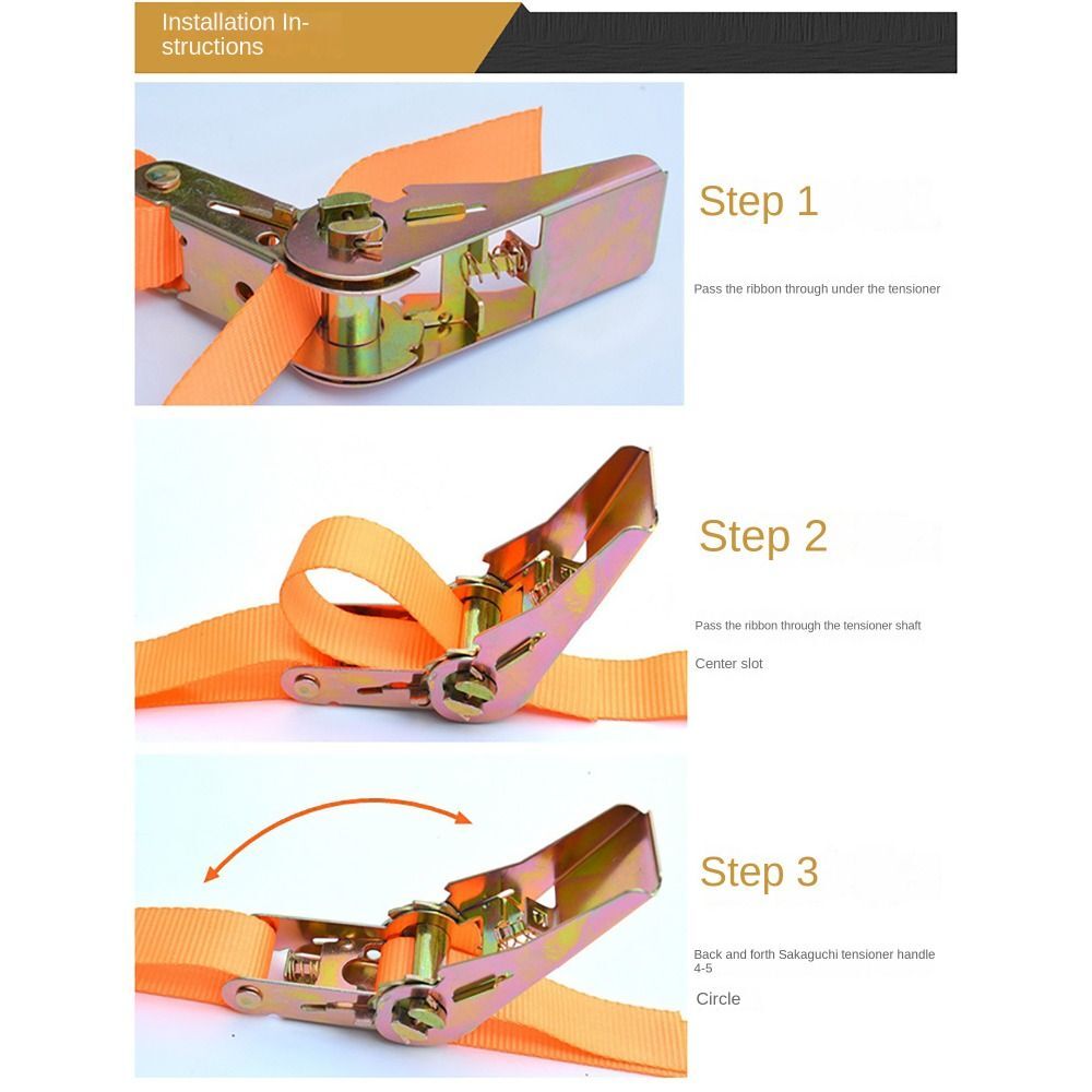 Heavy Duty Ratchet Strap with Claws Rope Tightener Tie-Downs Cargo ...