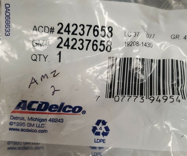 Automatic Transmission Oil Cooler Hose O-Ring ACDelco 24237658 for sale ...