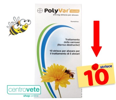 Bayer POLYVAR Yellow 275 Mg → Trattamento della Varroa nelle Api - 10 ...