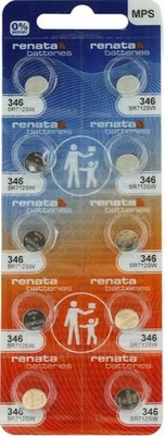 Renata 346 10 FRESH BATTERIES*NEW PACKING* SR712SW 0% MERCURY | eBay