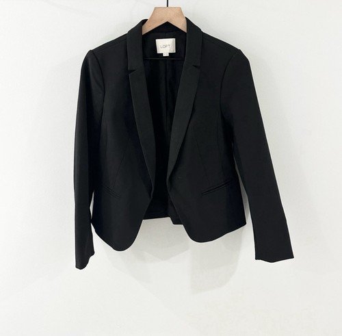 Loft Open Front Blazer Black Size 6 Petite | eBay