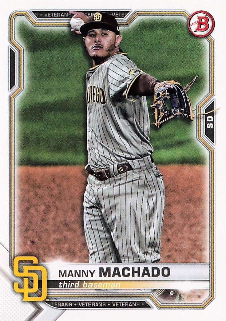 Manny Machado Bowman Veterans 2021 Baseball Card #52 | eBay