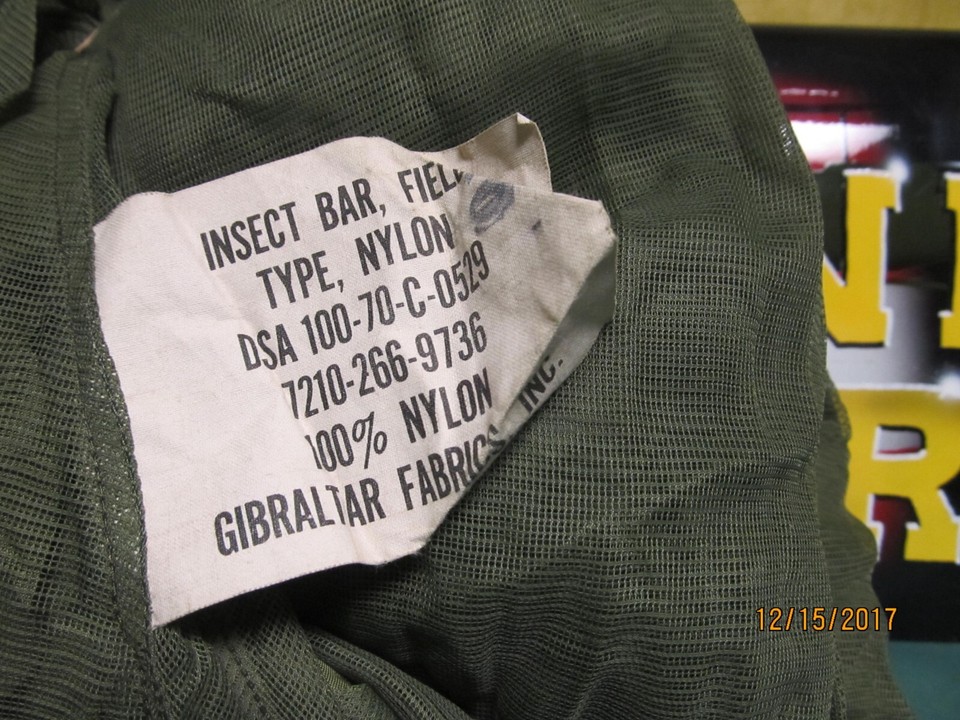 US MILITARY INSECT MOSQUITO NET BAR FIELD NETTING COT COVER WITH 4 ...