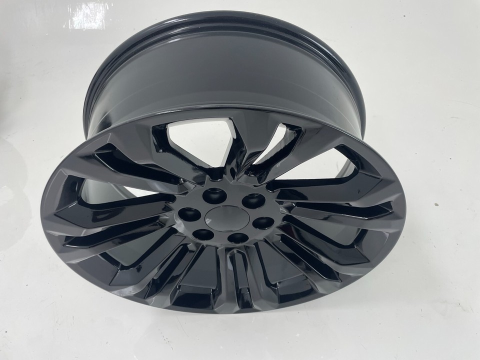 22" Gloss Black Chevy 7 Double Spoke Wheels CK159 Silverado GMC Rims ...