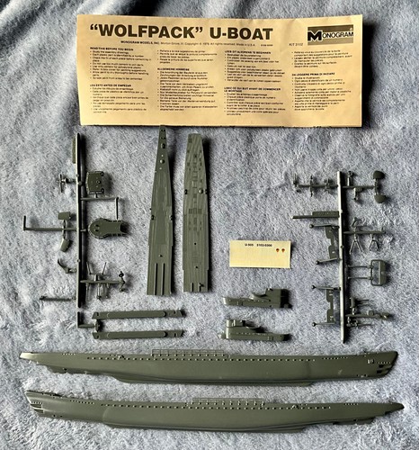 Monogram U-Boat "Wolfpack" Submarine 1979 Vintage Model Kit 3102 RARE ...