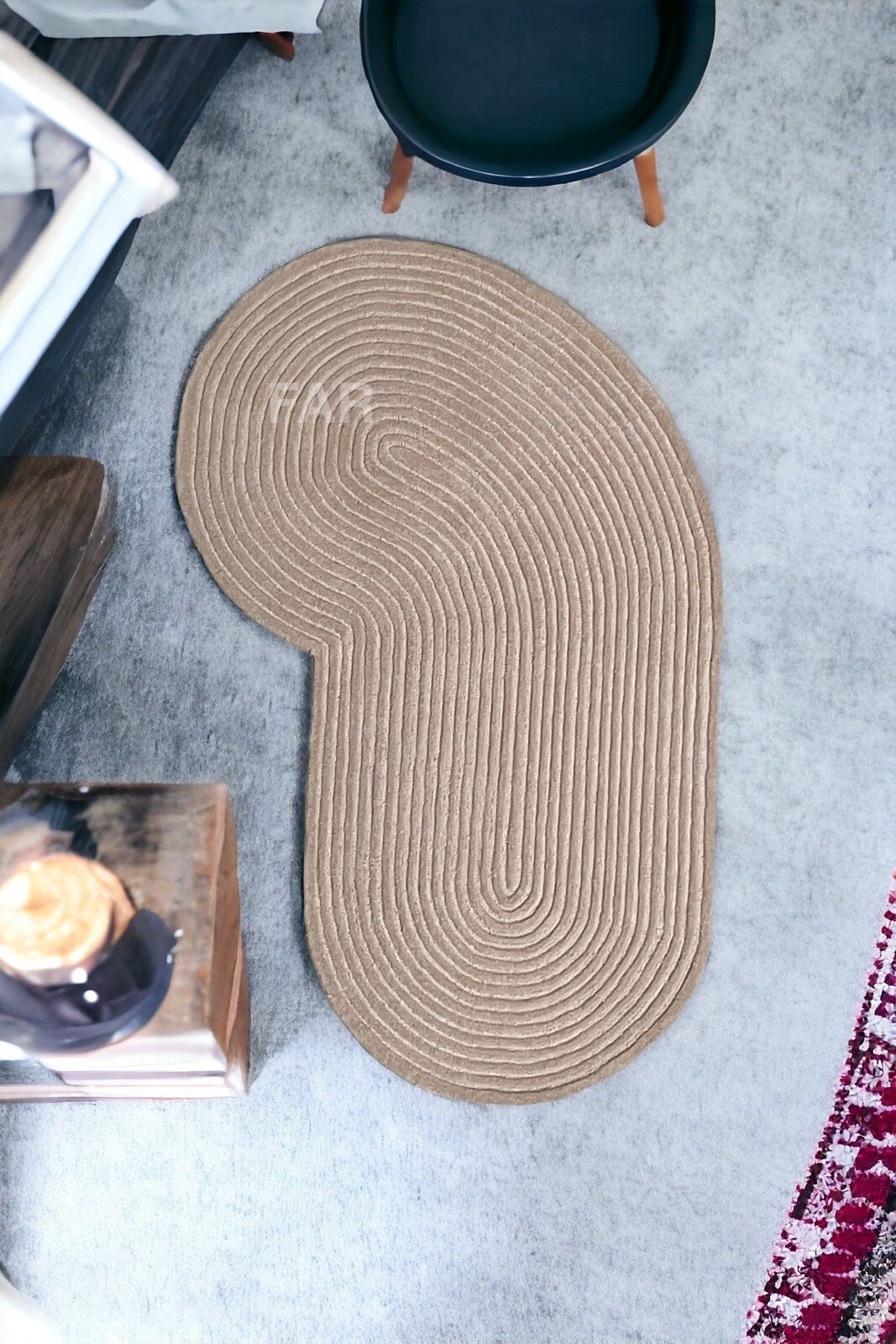 Hand Tufted Rug Bean Shape Area Tuft Rug, Custom Handmade Rug For Any ...