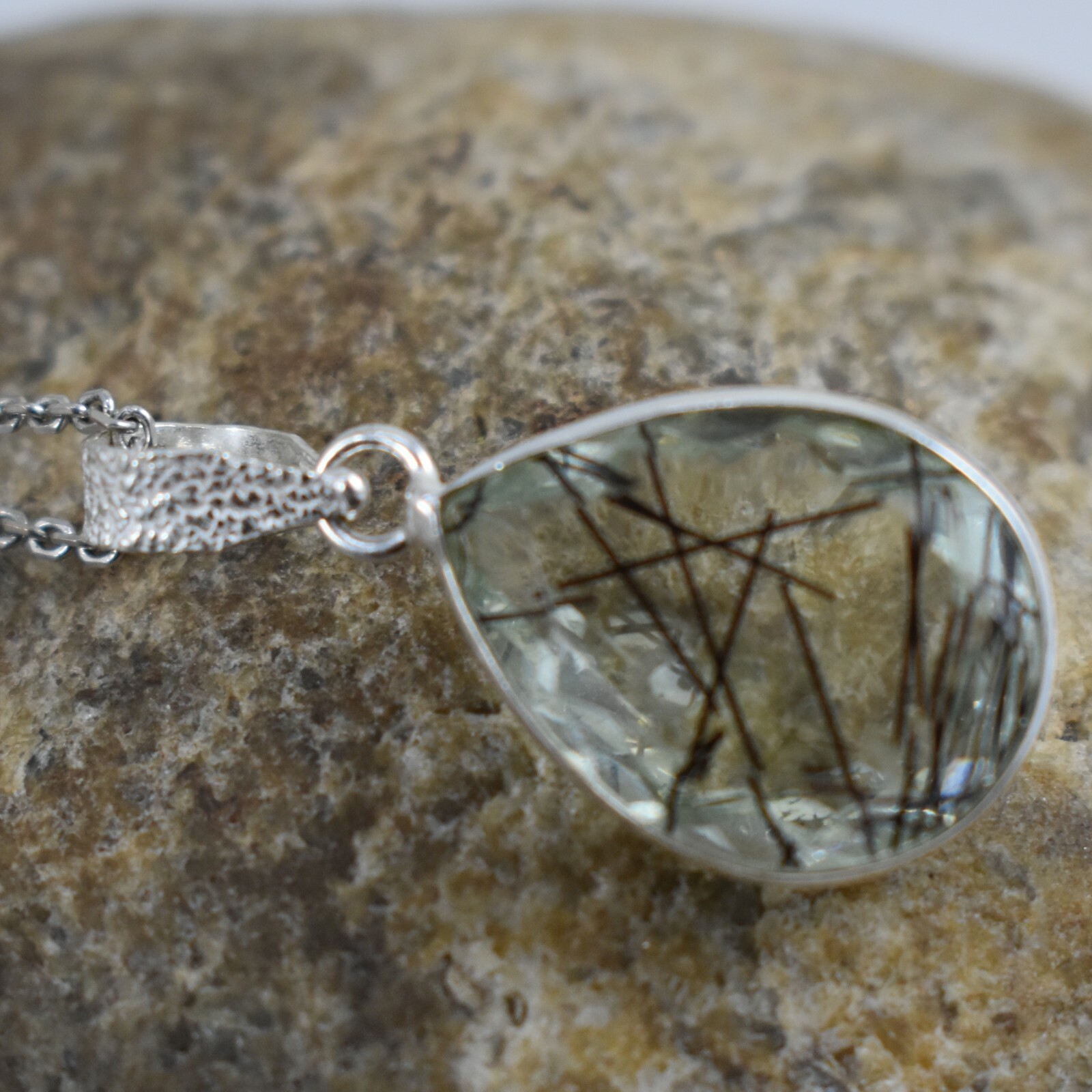 925 Sterling Silver Rutile Quartz Gemstone Hand Crafted Women Pendant ...