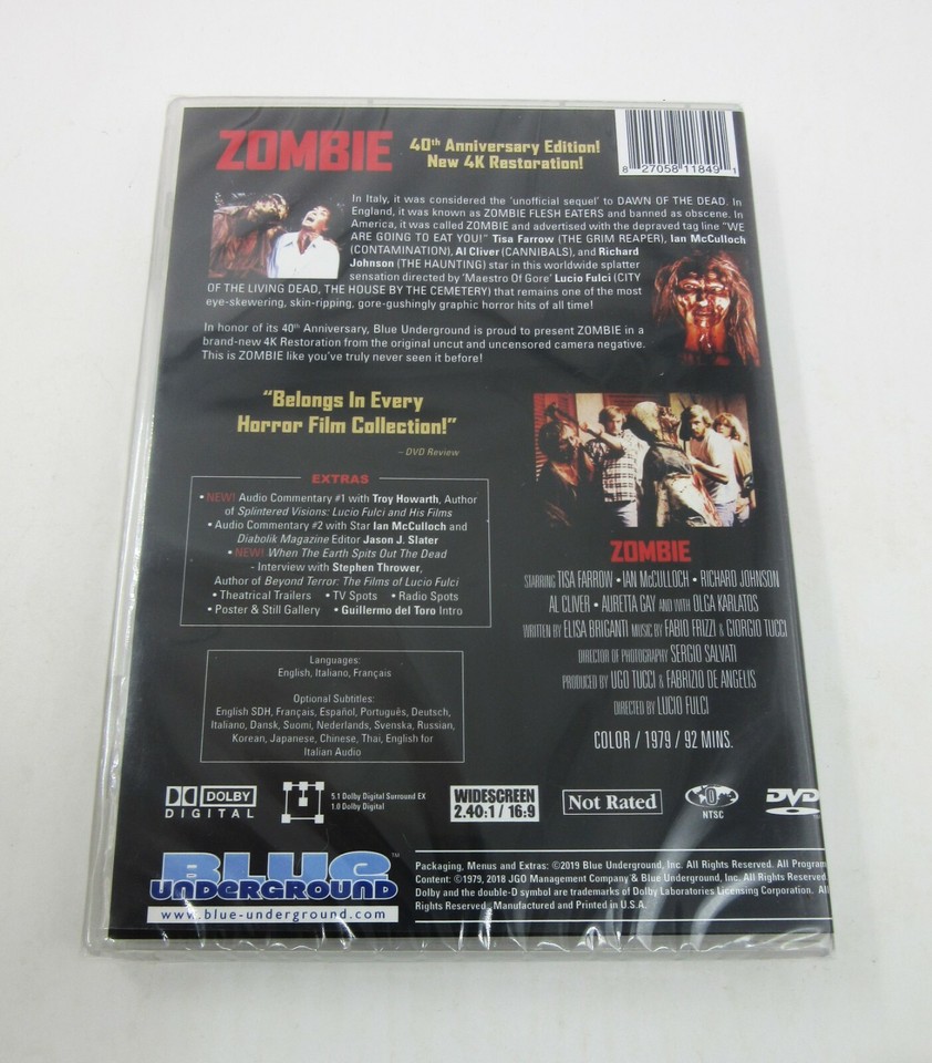 ZOMBIE 1979-DVD Lucio Fulci-Widescreen-40th Anniversary-Brand New ...