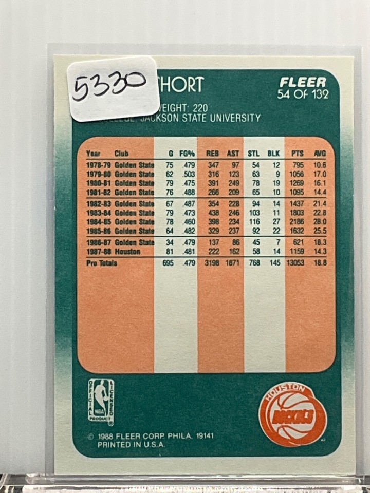 1988-89 Fleer Basketball - Purvis Short - Rockets | eBay